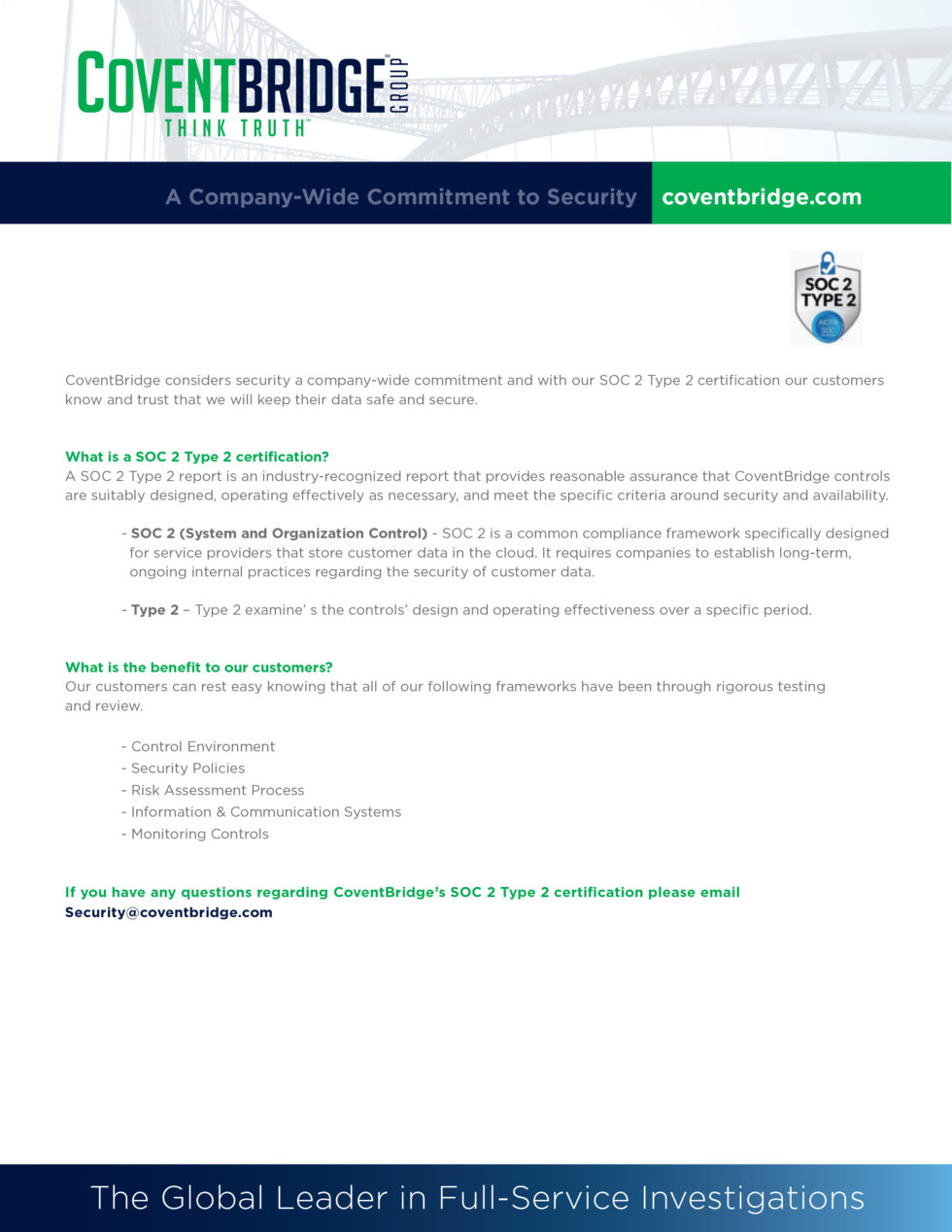 Company-Wide Commitment to Security | CoventBridge