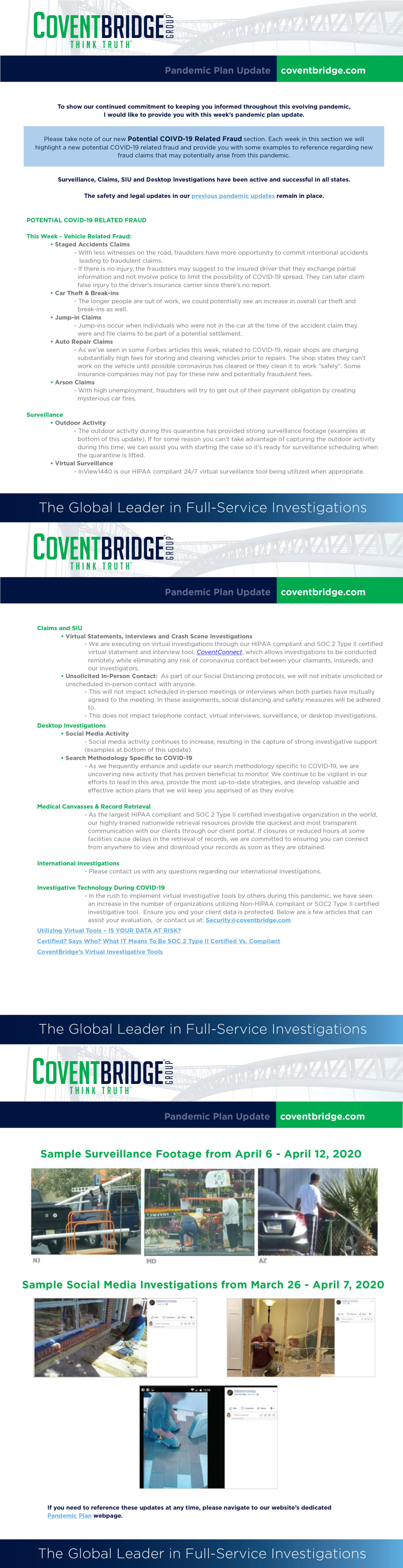 Pandemic Plan Update – April 17, 2020 | CoventBridge